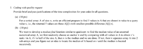 Solved 5. Coding with quality request Provide brief analyses | Chegg.com