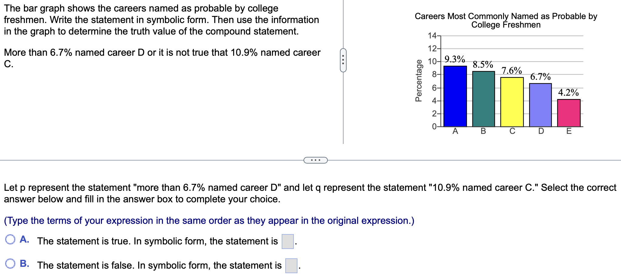 Solved The bar graph shows the careers named as probable by | Chegg.com