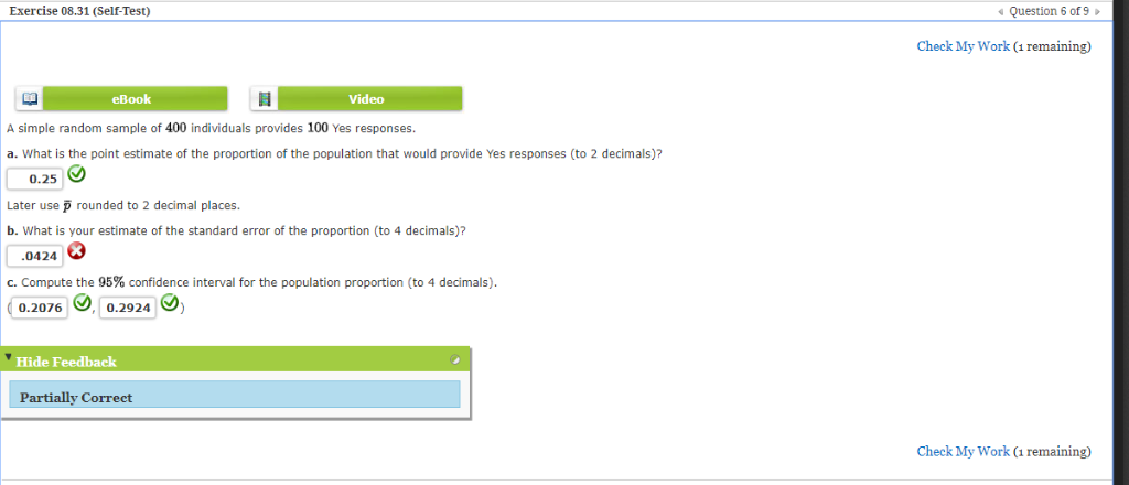 Solved Exercise 08.31 (Self-Test) Question 6 of 9 Check My | Chegg.com
