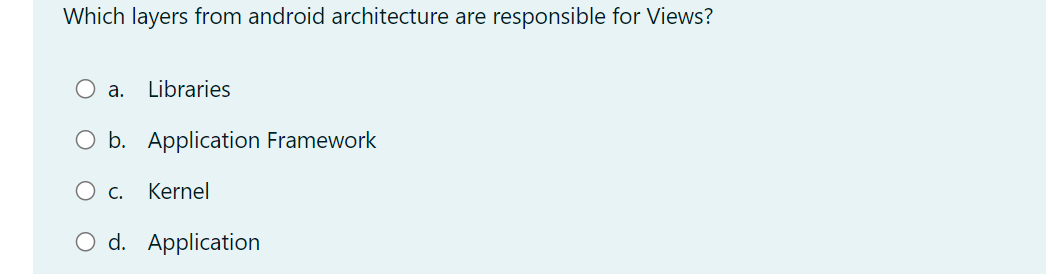 Solved Which layers from android architecture are | Chegg.com