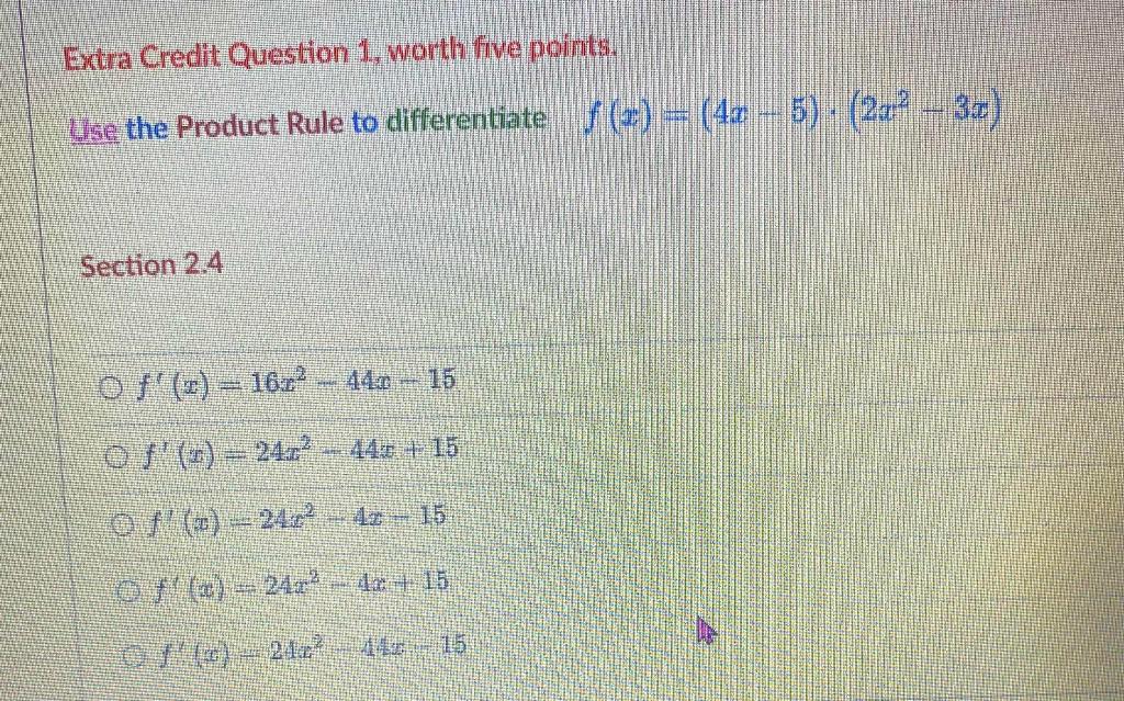 Solved Extra Credit Question 1, worth five points. Use the | Chegg.com