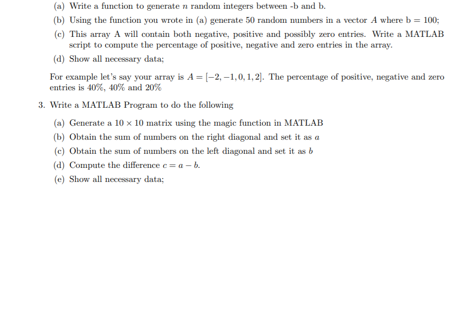Solved (a) Write a function to generate n random integers | Chegg.com