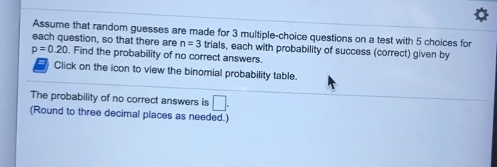 Solved Assume that random guesses are made for 3 | Chegg.com
