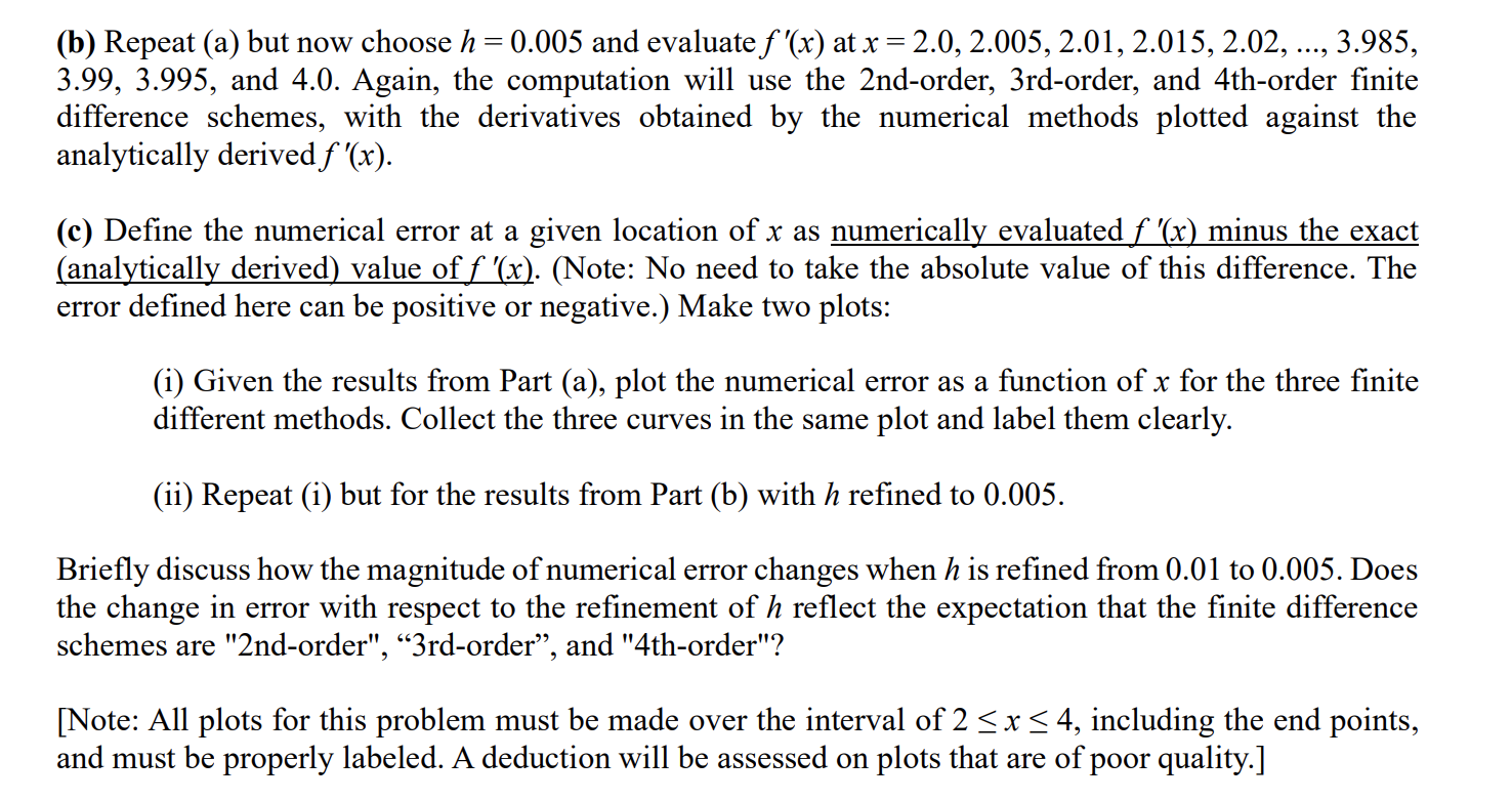 Solved In this problem, different numerical methods will be | Chegg.com