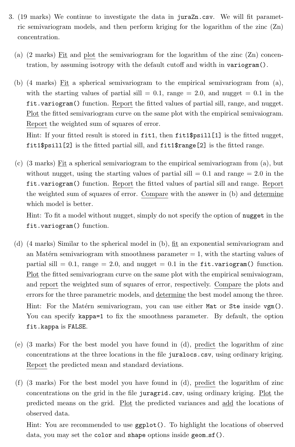 Solved 3. (19 ﻿marks) ﻿We continue to investigate the data | Chegg.com