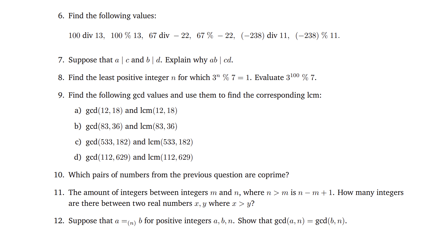 Solved 1.Find the following | Chegg.com