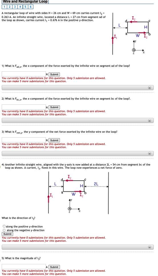 Solved Wire And Rectangular Loop 123456 A Rectangular Loop 