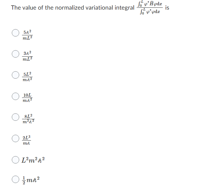 The value of the normalized variational integral | Chegg.com