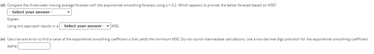 Solved Consider the following time series data. Week 1 2 3 3 | Chegg.com