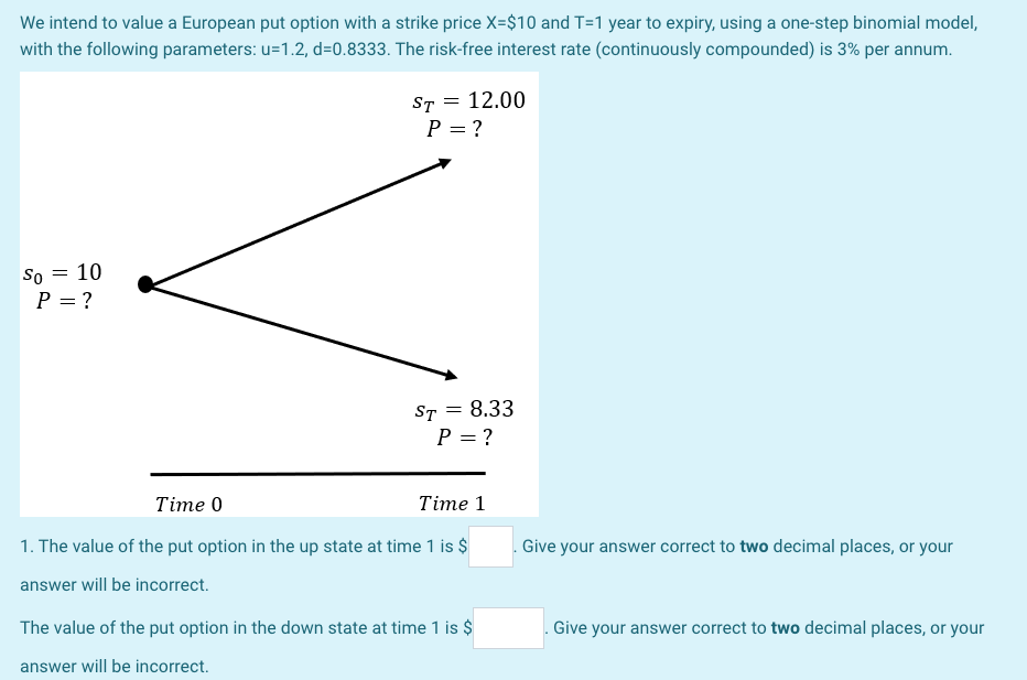 We intend to value a European put option with a | Chegg.com