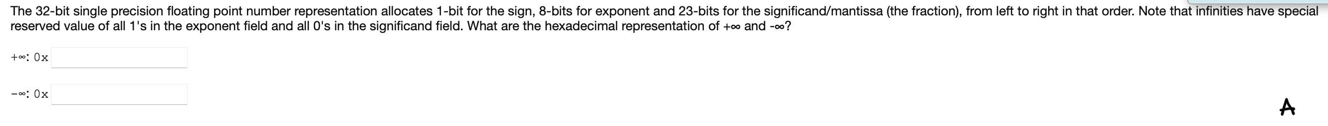 Solved The 32-bit single precision floating point number | Chegg.com