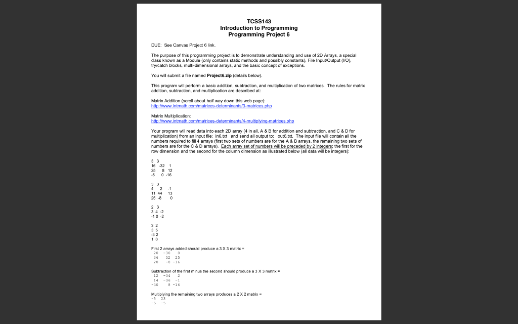 TCSS143 Introduction to Programming Programming | Chegg.com