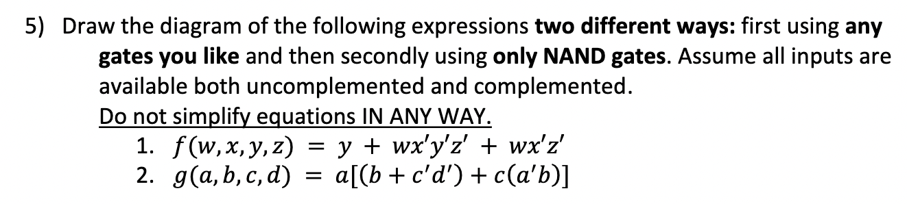 Solved 5) Draw the diagram of the following expressions two | Chegg.com