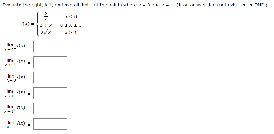 Solved Evaluate the right, left, and overall limits at the | Chegg.com