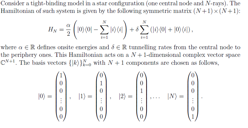 Solved Consider a tight-binding model in a star | Chegg.com