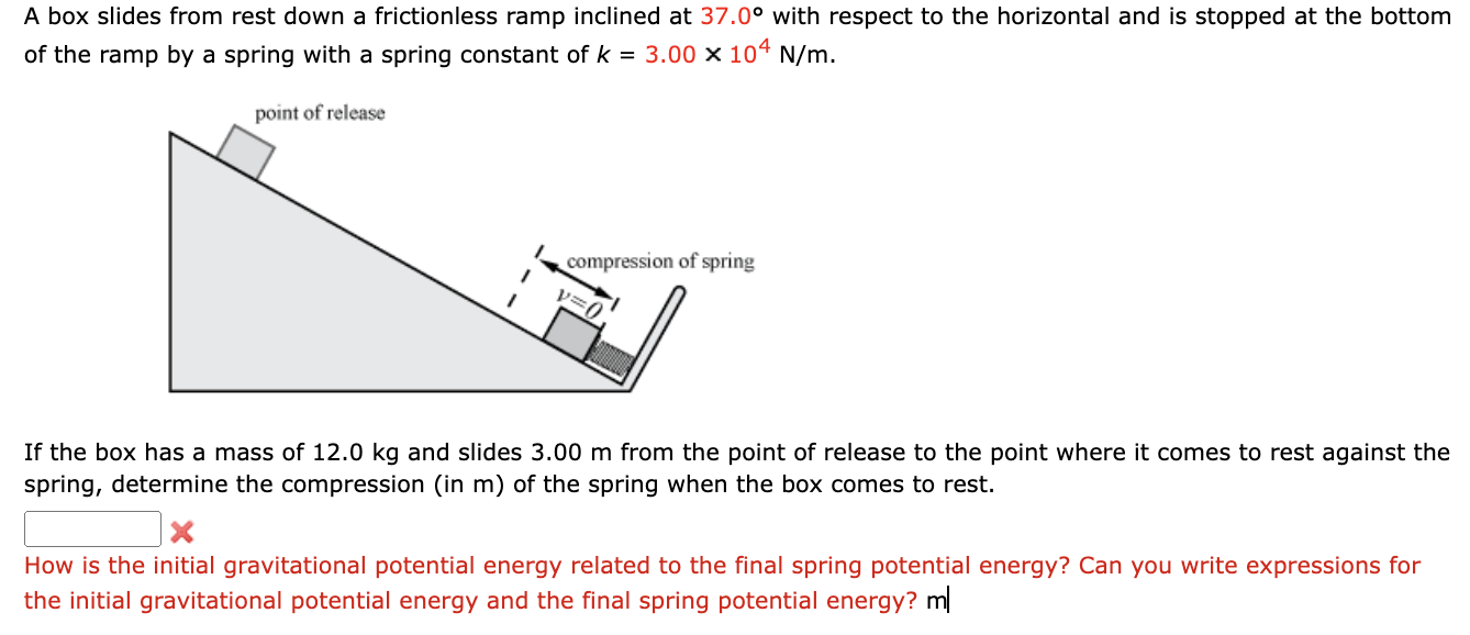 Solved A box slides from rest down a frictionless ramp | Chegg.com