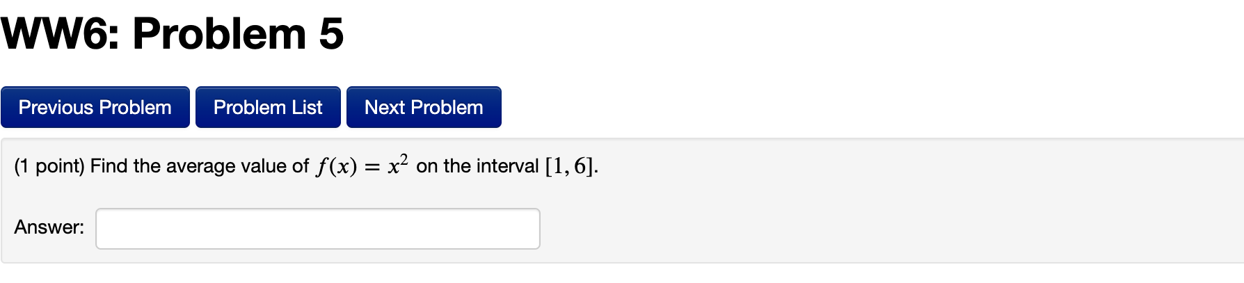 Solved WW6: Problem 4 4 Previous Problem Problem List Next | Chegg.com