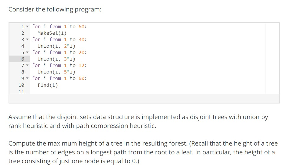Consider the following program 1 for i from 1 to 60: | Chegg.com