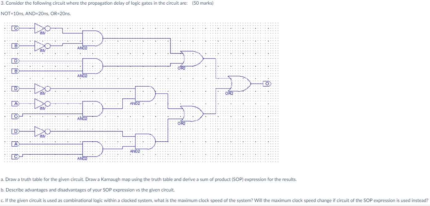 Solved Consider the following circuit where the propagation | Chegg.com