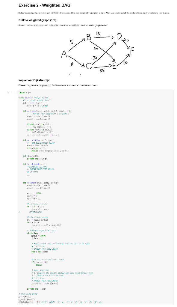 import copy class MyWDAG: #weighted DAG #'''a | Chegg.com