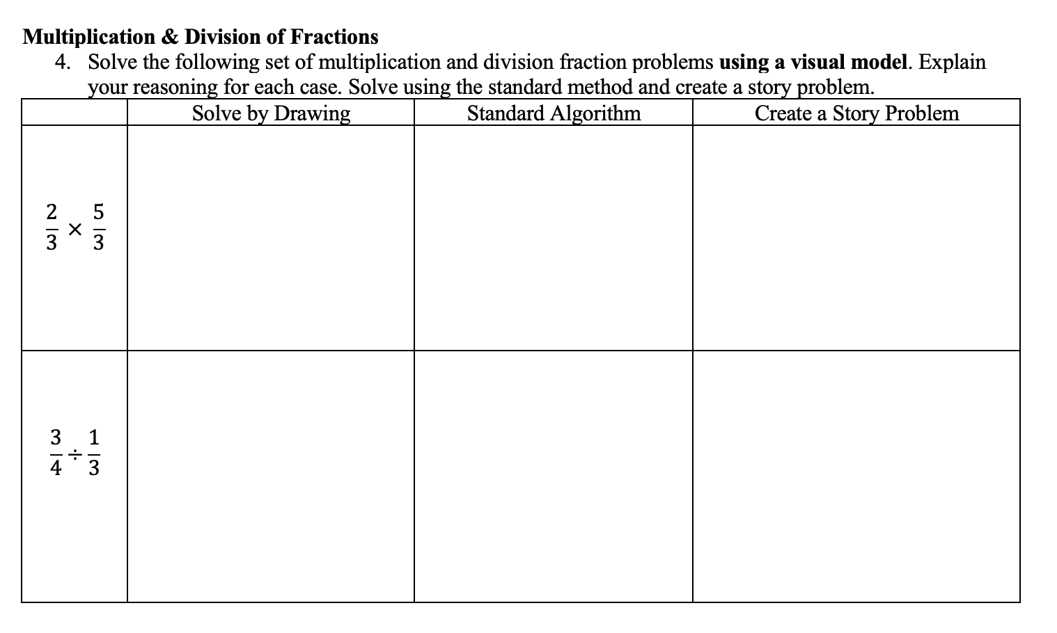 Solved Multiplication & Division of Fractions 4. Solve the | Chegg.com