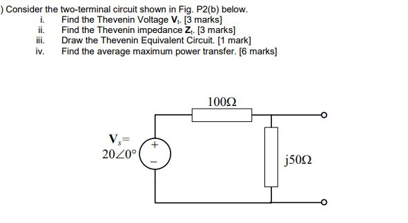 Solved Consider the two-terminal circuit shown in Fig. P2(b) | Chegg.com