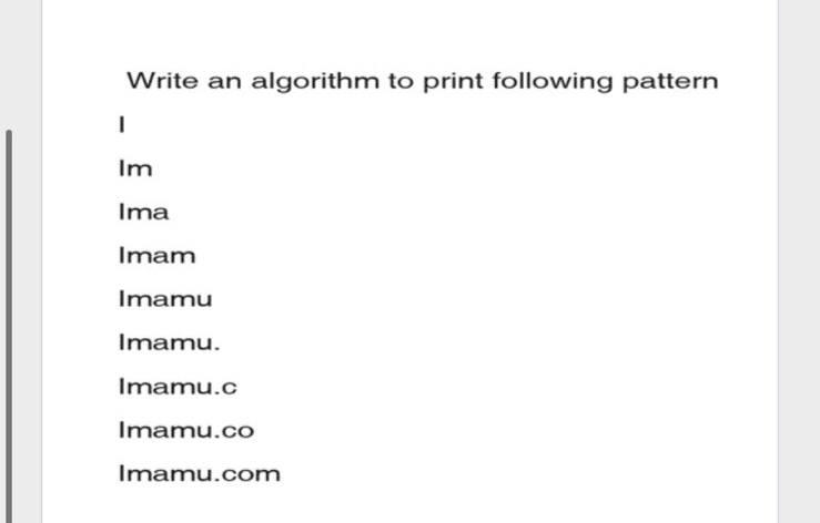 Solved Write an algorithm to print following pattern 1 Im | Chegg.com