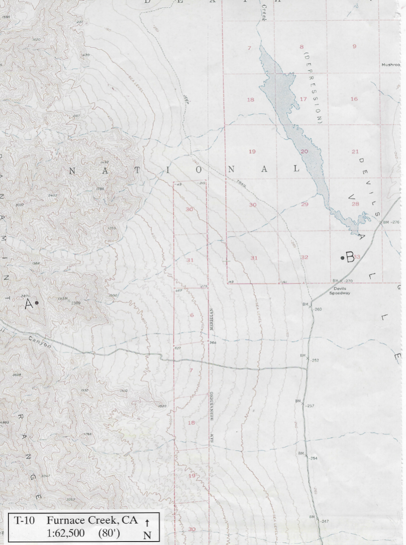 Solved Questions for the “Furnace Creek” Map (T-10) | Chegg.com