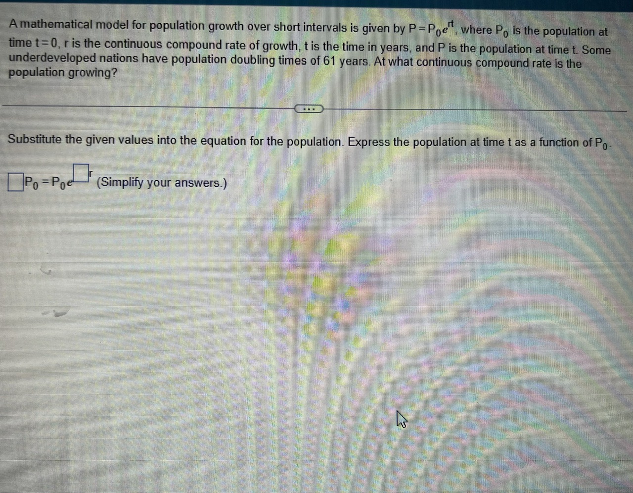 Solved A mathematical model for population growth over short | Chegg.com