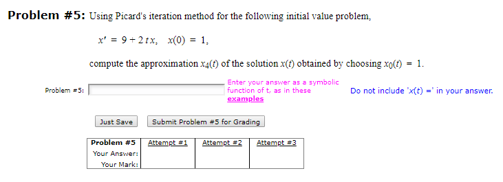 Solved Problem #5: Using Picard's iteration method for the | Chegg.com