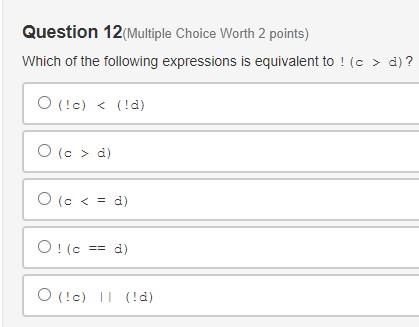 Solved Question 12 (Multiple Choice Worth 2 points) Which of | Chegg.com