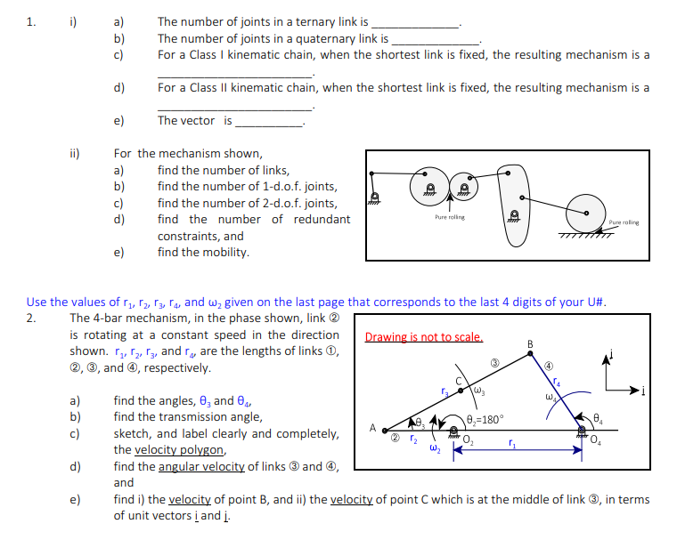 Solved 1. i) a) b) c) The number of joints in a ternary link | Chegg.com