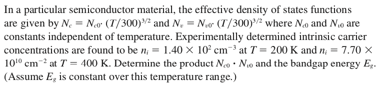 Solved In a particular semiconductor material, the effective | Chegg.com