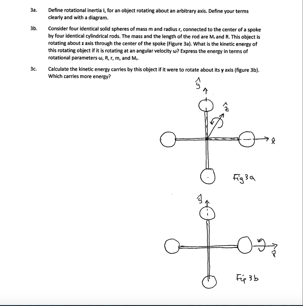 Solved 3a. Define rotational inertia I, for an object | Chegg.com