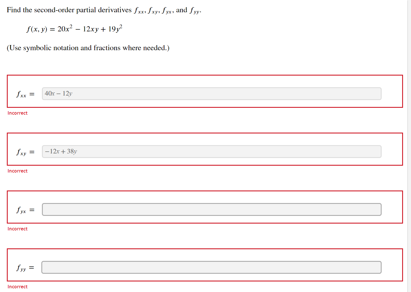Solved Find The Second Order Partial Derivatives