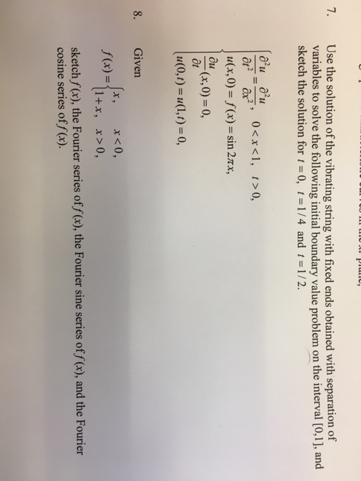 Solved Use the solution of the vibrating string with fixed | Chegg.com
