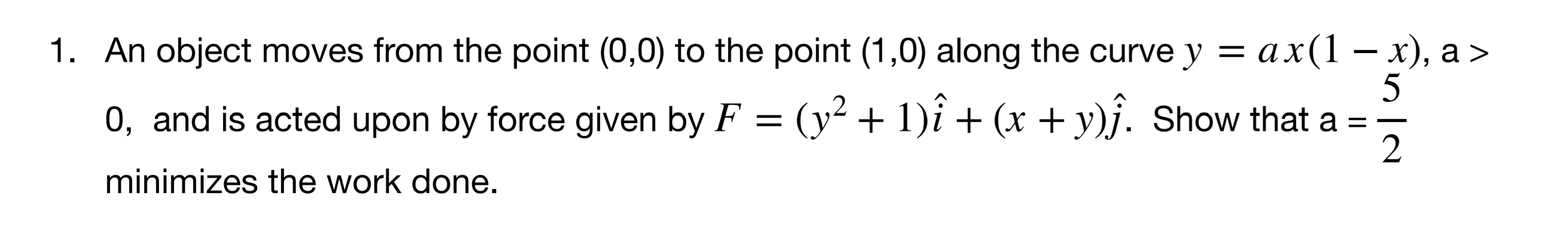Solved 1. An object moves from the point (0,0) to the point | Chegg.com