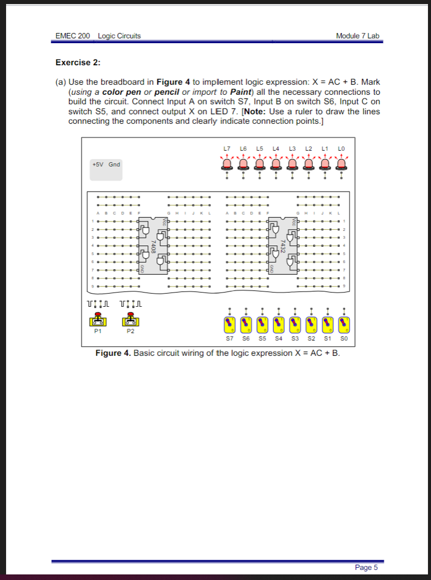 Solved EMEC 200 Logic Circuits Module 7 Lab Objectives: The | Chegg.com