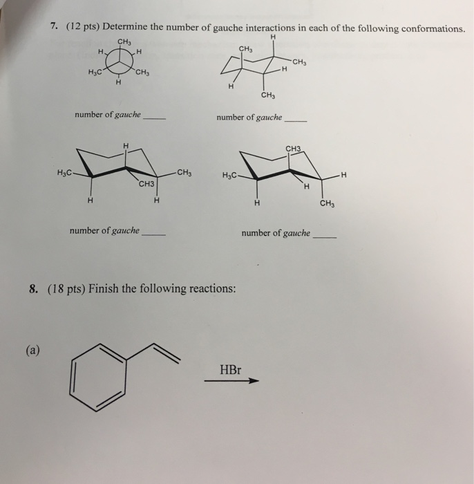 Solved Determine the number of gauche interactions in each | Chegg.com