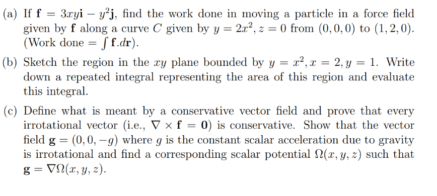 Solved (a) If \\( \\mathbf{f}=3 x y \\mathbf{i}-y^{2} | Chegg.com