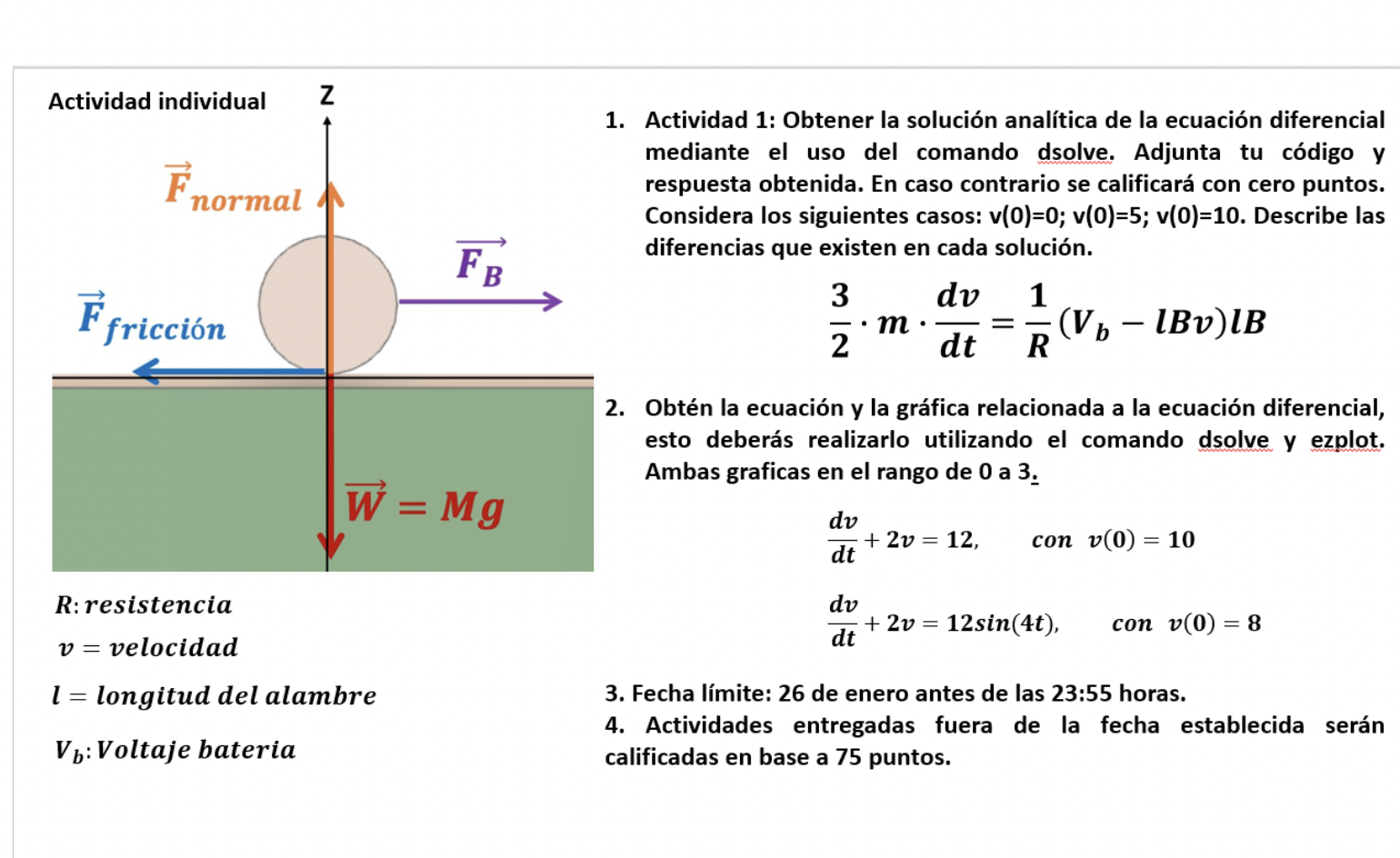 Actividad 1: Obtener la solución analítica de la | Chegg.com