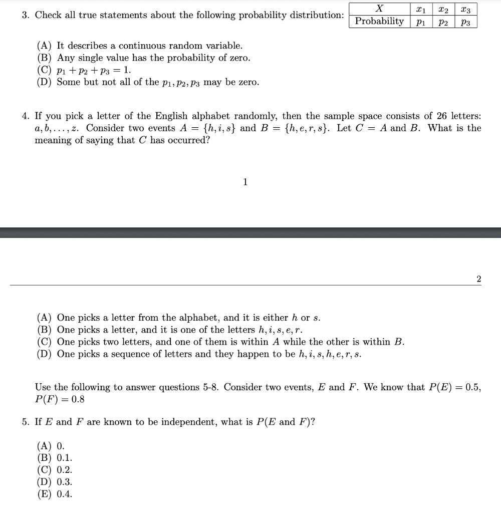 Solved 3. Check all true statements about the following | Chegg.com