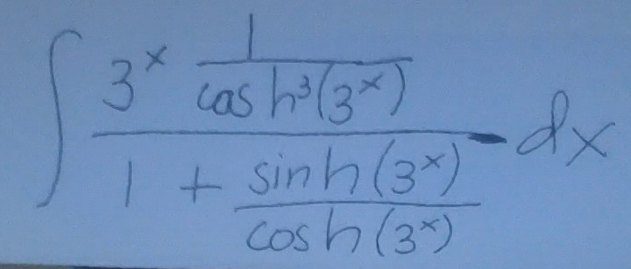 Solved J 3x cas h³ (3*) 1 + + sinh (3) Cosh (3x) .dx | Chegg.com