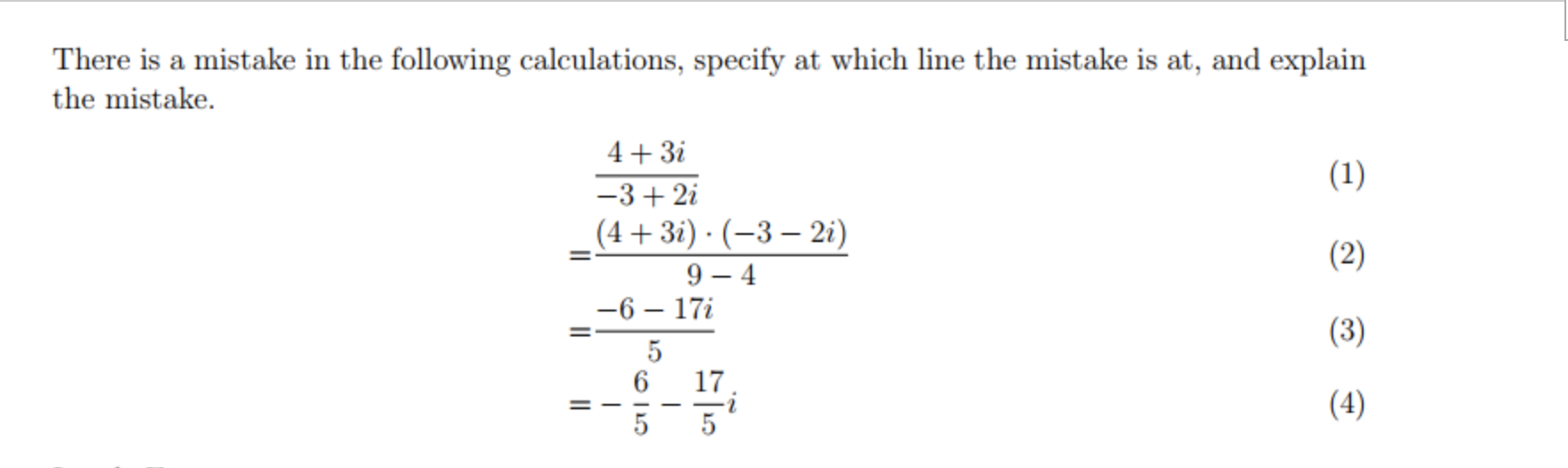 Solved There is a mistake in the following calculations, | Chegg.com