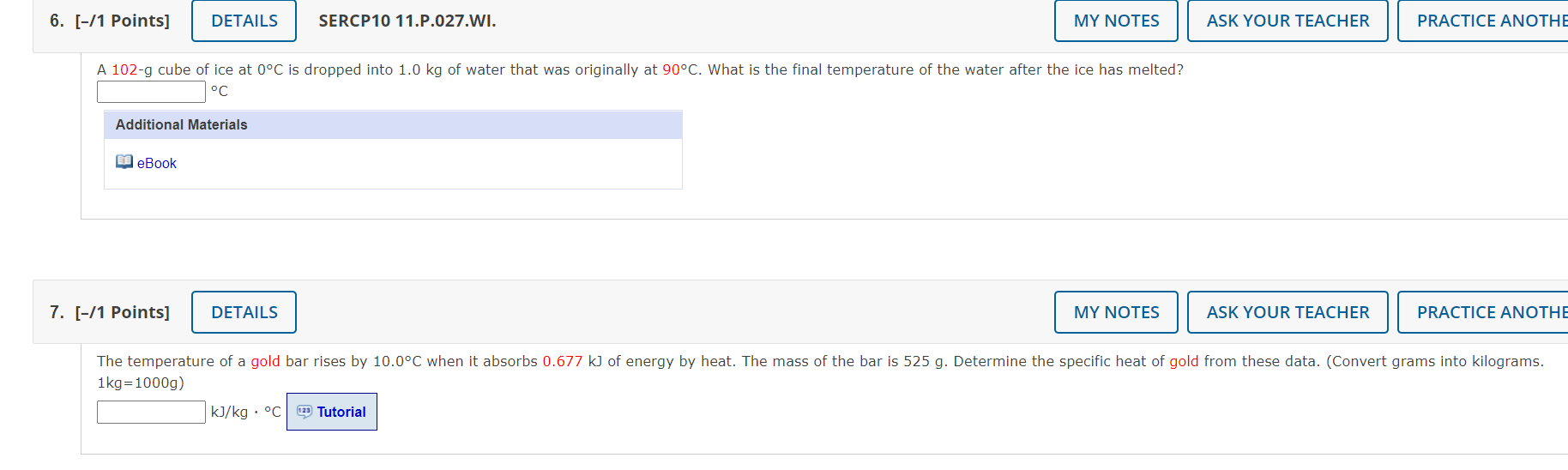 Solved 6 [ 1 Points] Details Sercp10 11 P 027 Wi My Notes