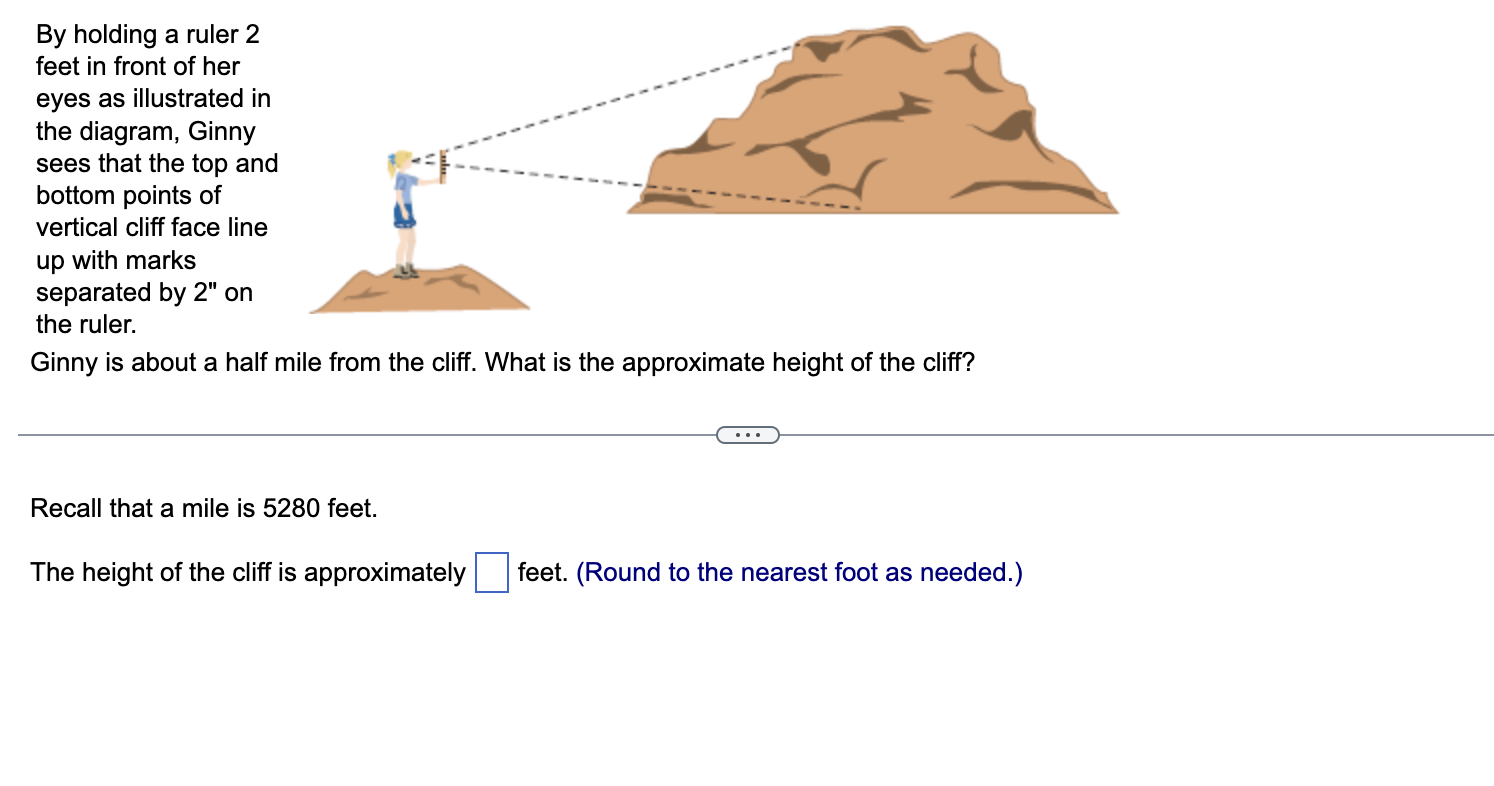 Solved By holding a ruler 2 feet in front of her eyes as | Chegg.com