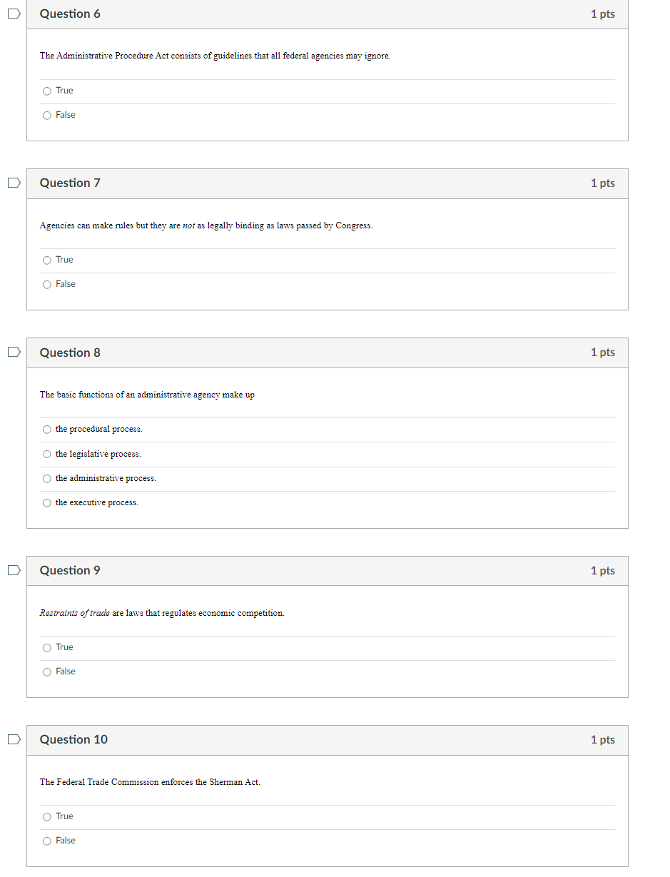 Solved The Administrative Procedure Act consists of | Chegg.com