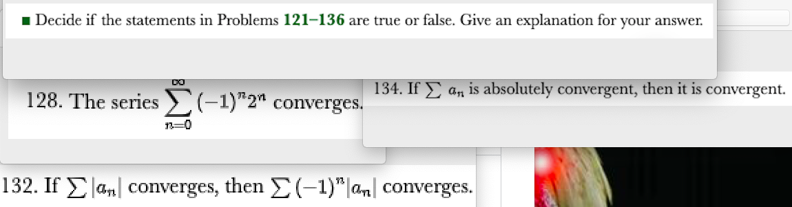 Solved Decide if the statements in Problems 121-136 are true | Chegg.com