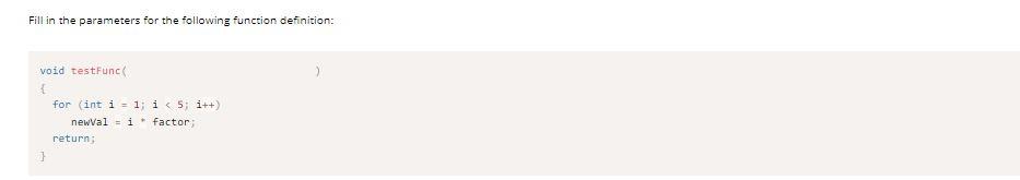 Solved Given the function protytpe and variable declarations | Chegg.com