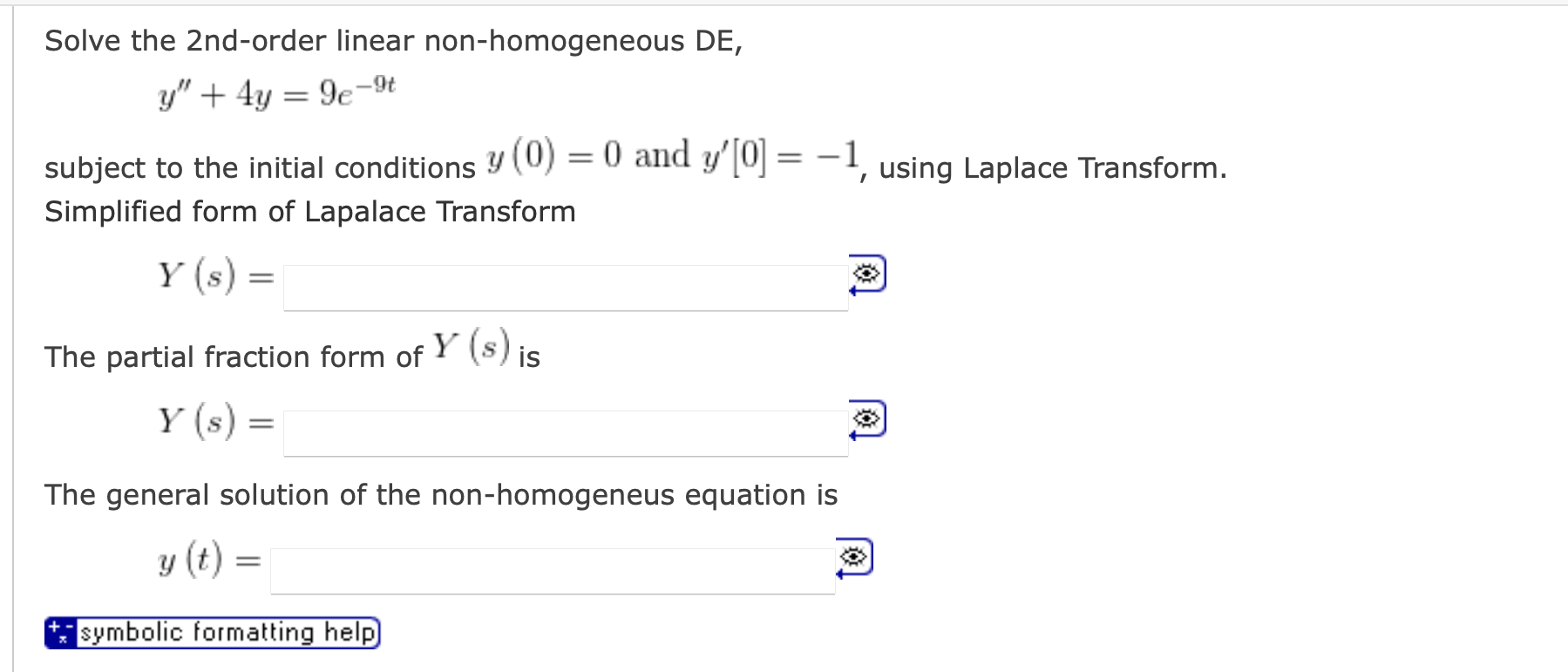 Solved Solve the 2nd-order linear non-homogeneous DE, | Chegg.com